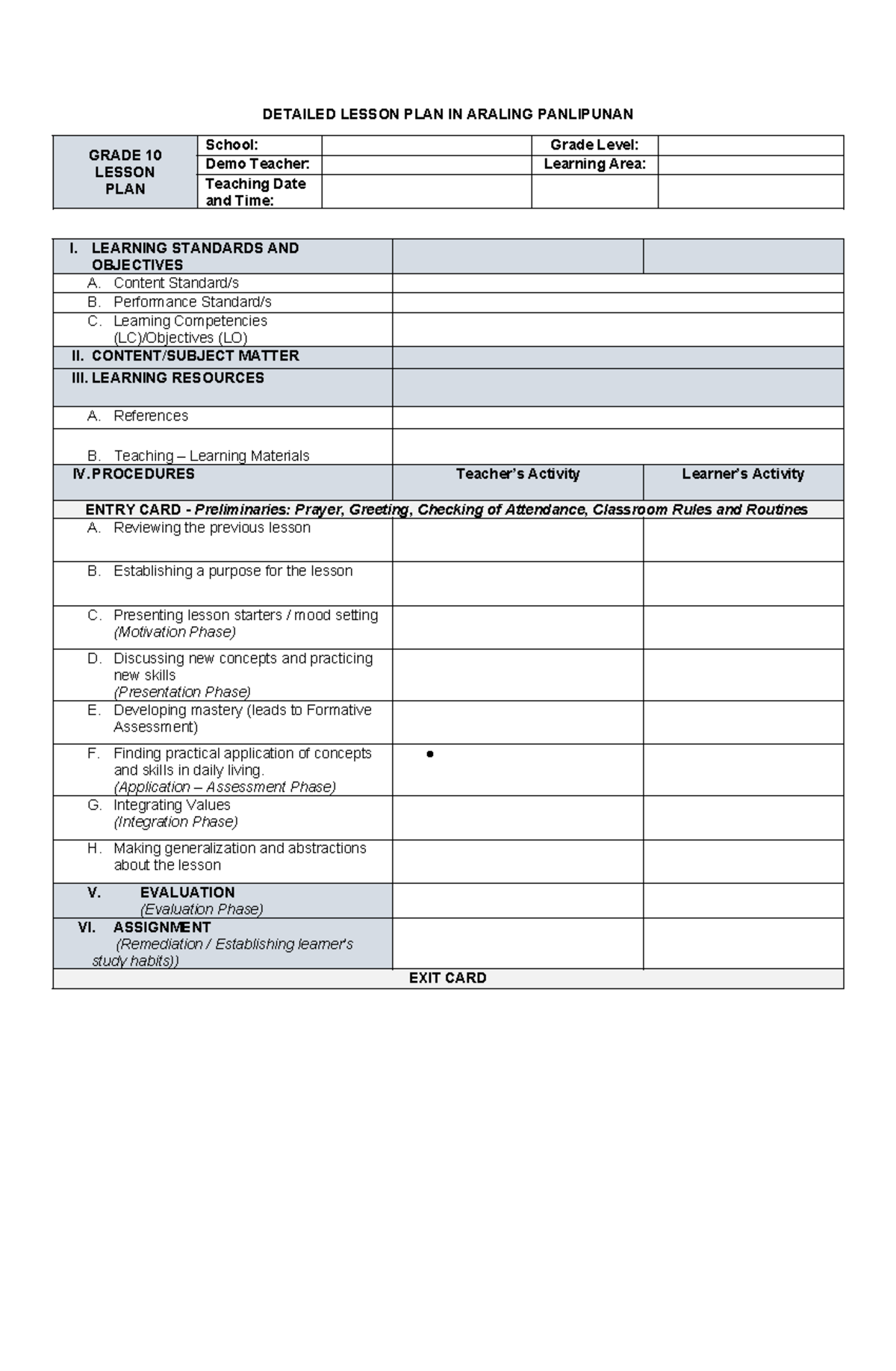 DETAILED LESSON PLAN IN ARALING PANLIPUNAN GRADE 10 - Studocu