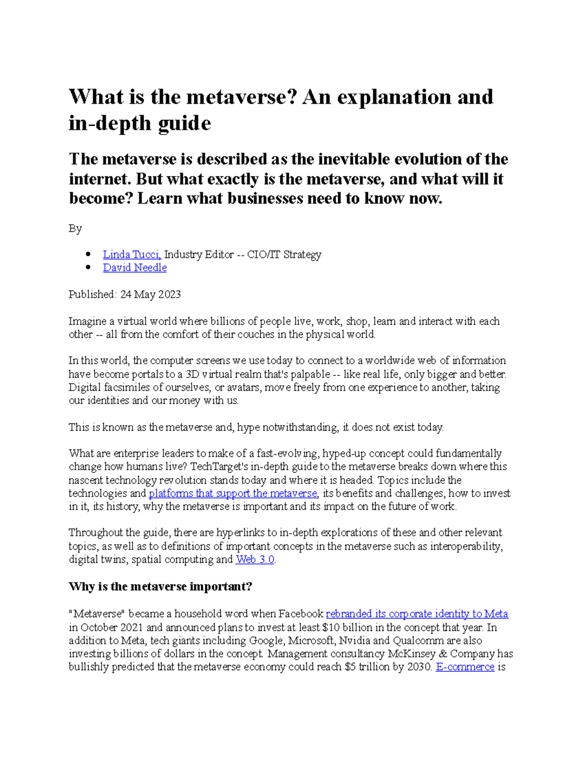 Idea of Metaverse - What is the metaverse? An explanation and in-depth ...