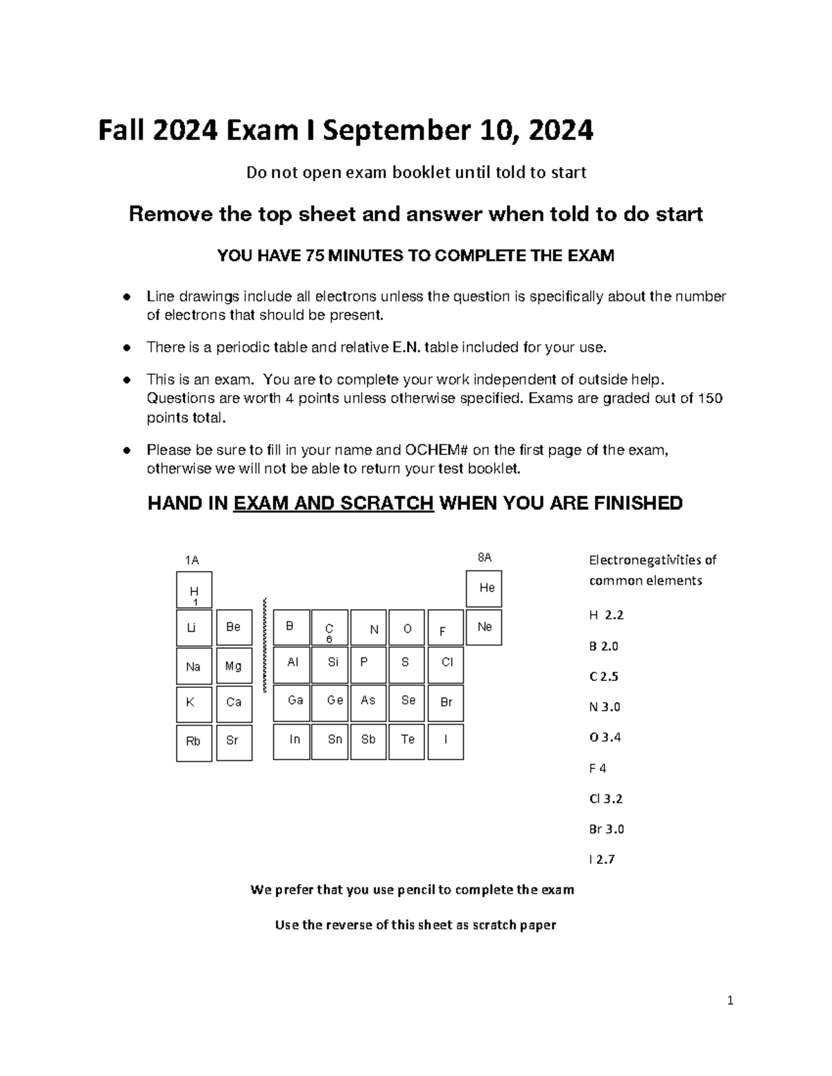 Fall 2024 Exam 1A Key: Corrections and Key Concepts - Studocu