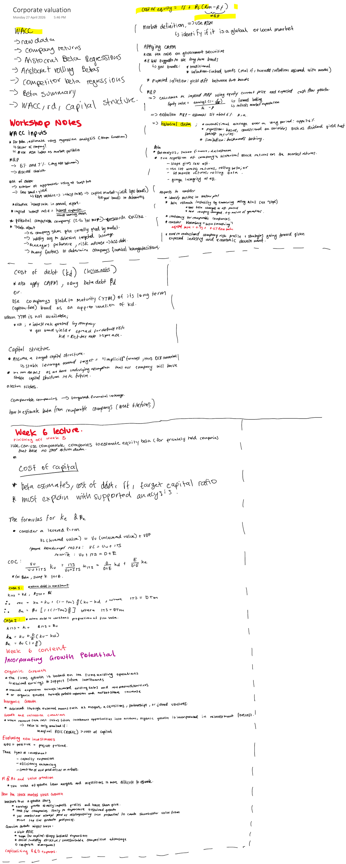 Corporate Valuation Summary - Key Concepts and Analysis (L) - Studocu