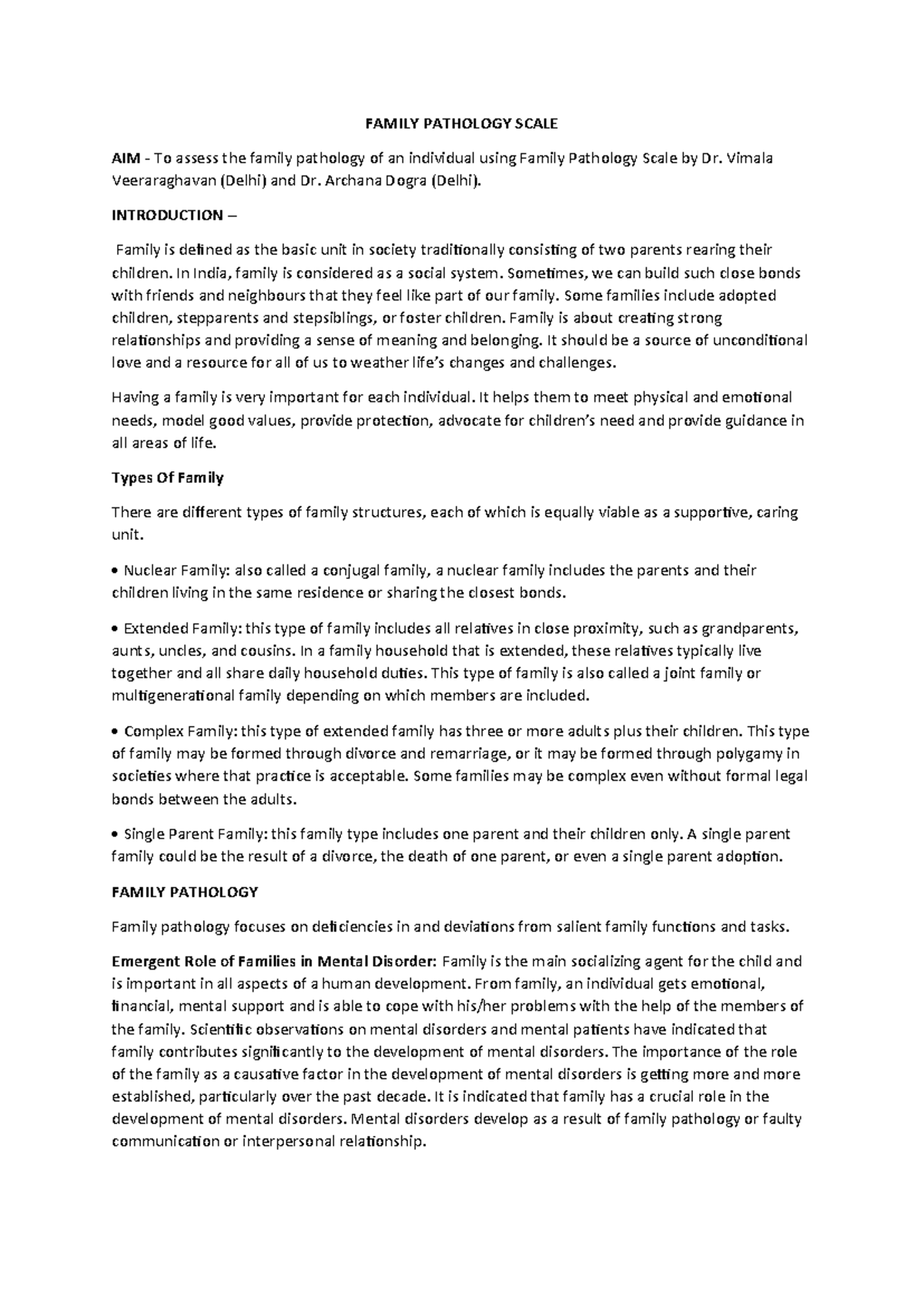 52001 2140 Understanding Family Pathology: Assessment Scale Review ...