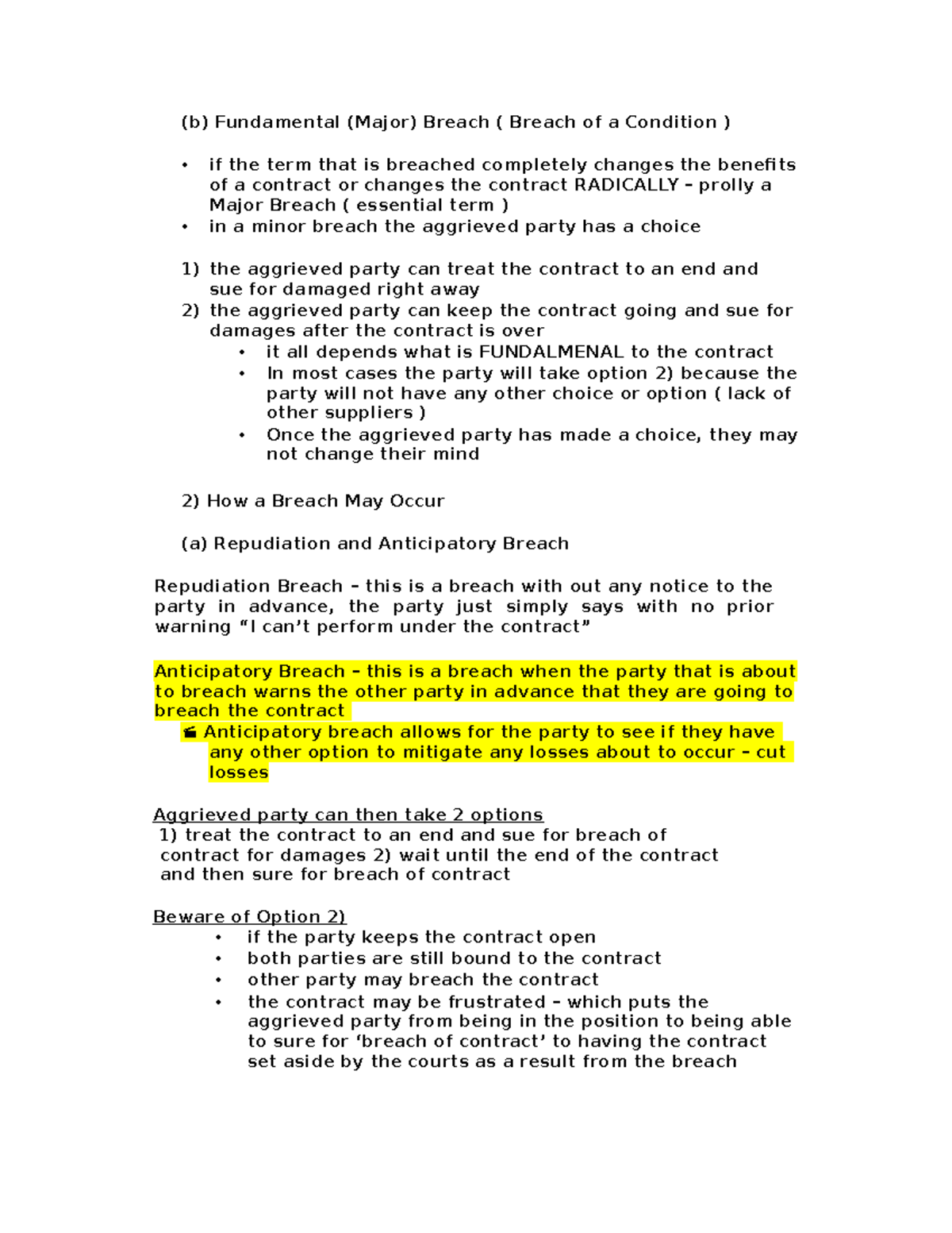 Chap 13 - Key Concepts on Breach of Contract & Remedies - Studocu