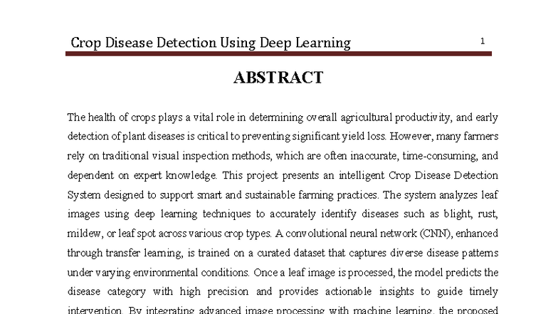 Crop Disease Detection Using Deep Learning: A Smart Farming Approach ...