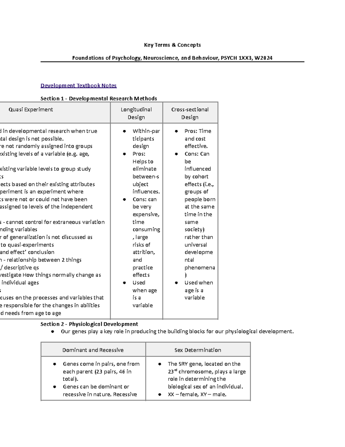 01 - Development 1 Textbook notes - Key Terms & Concepts Foundations of ...