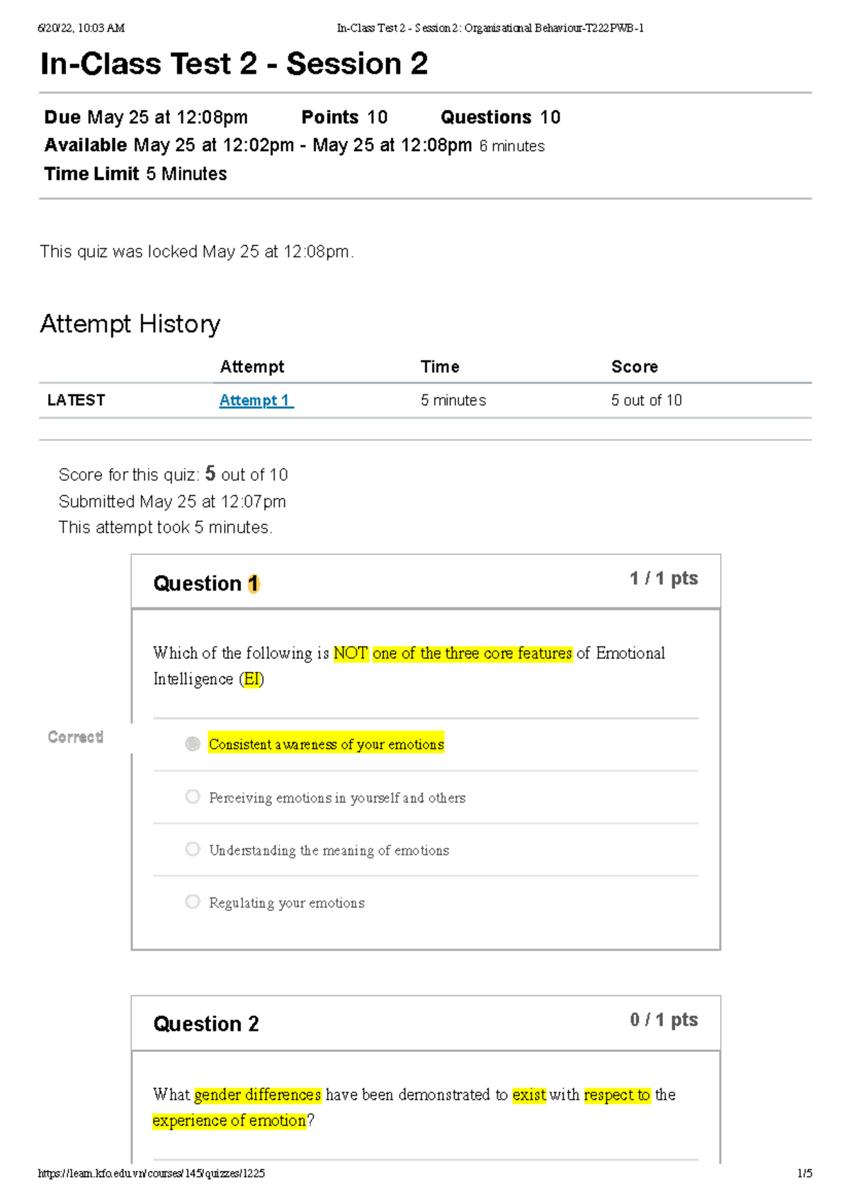 In-Class-Test-2-Session-2 -Organisational-Behaviour-T222PWB-1 - In ...