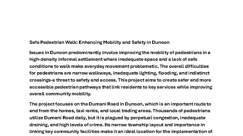 Safe Pedestrian Walk: Enhancing Mobility & Safety in Dunoon ...