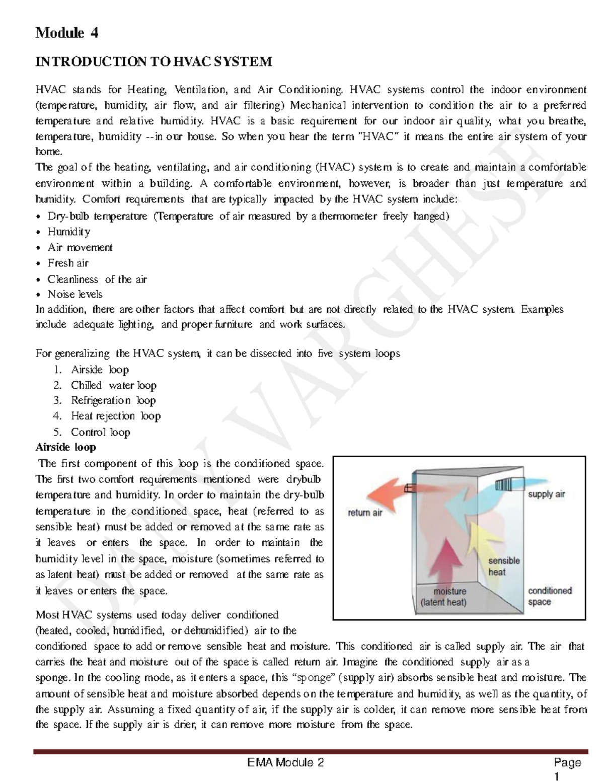 Module 4: Introduction to HVAC Systems and Performance Factors - Studocu