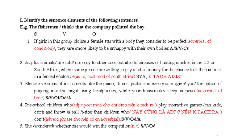 Assignment 11 2025 - Sentence Elements Analysis and Synthesis - Studocu