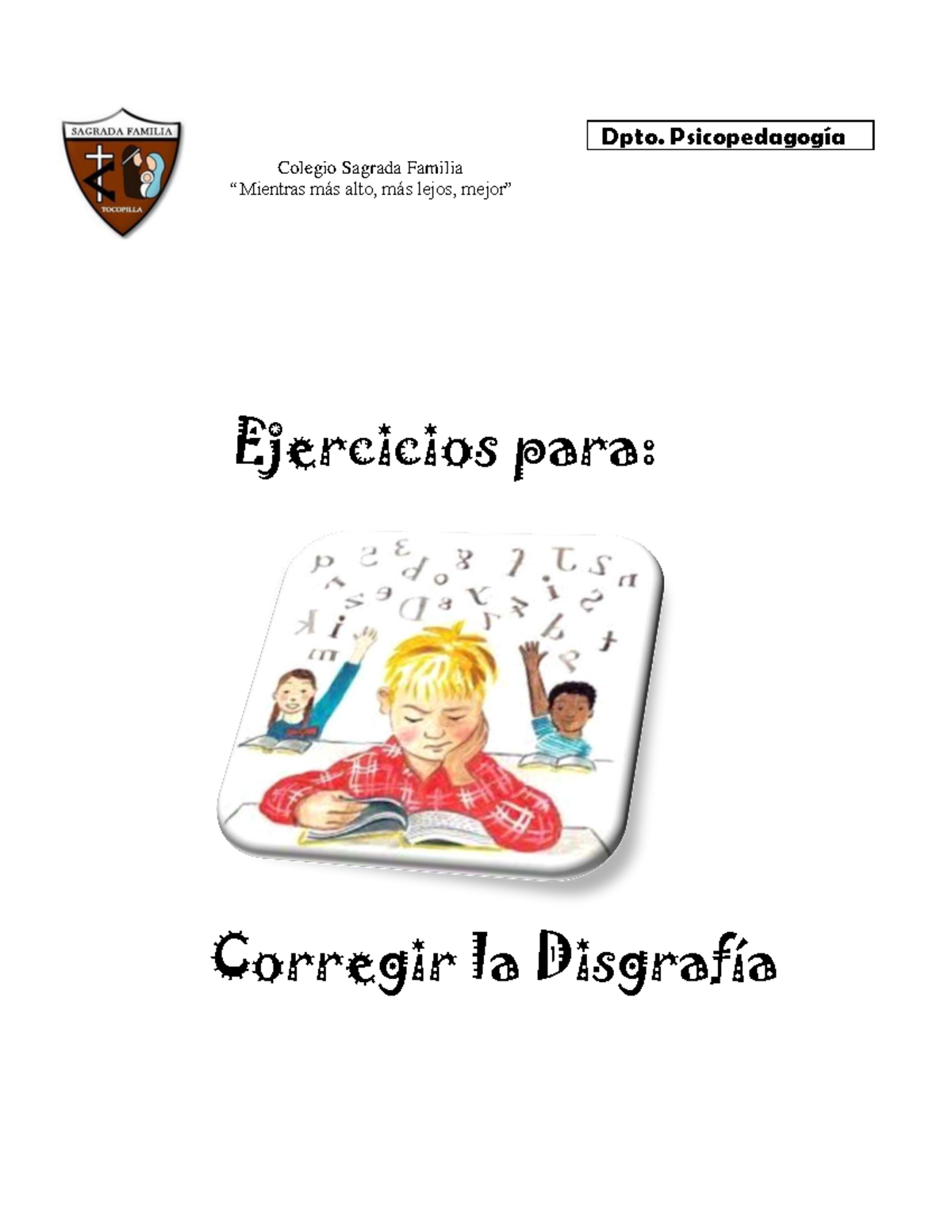 Ejercicios para Corregir la Disgrafía - Dpto. Psicopedagogía - Studocu