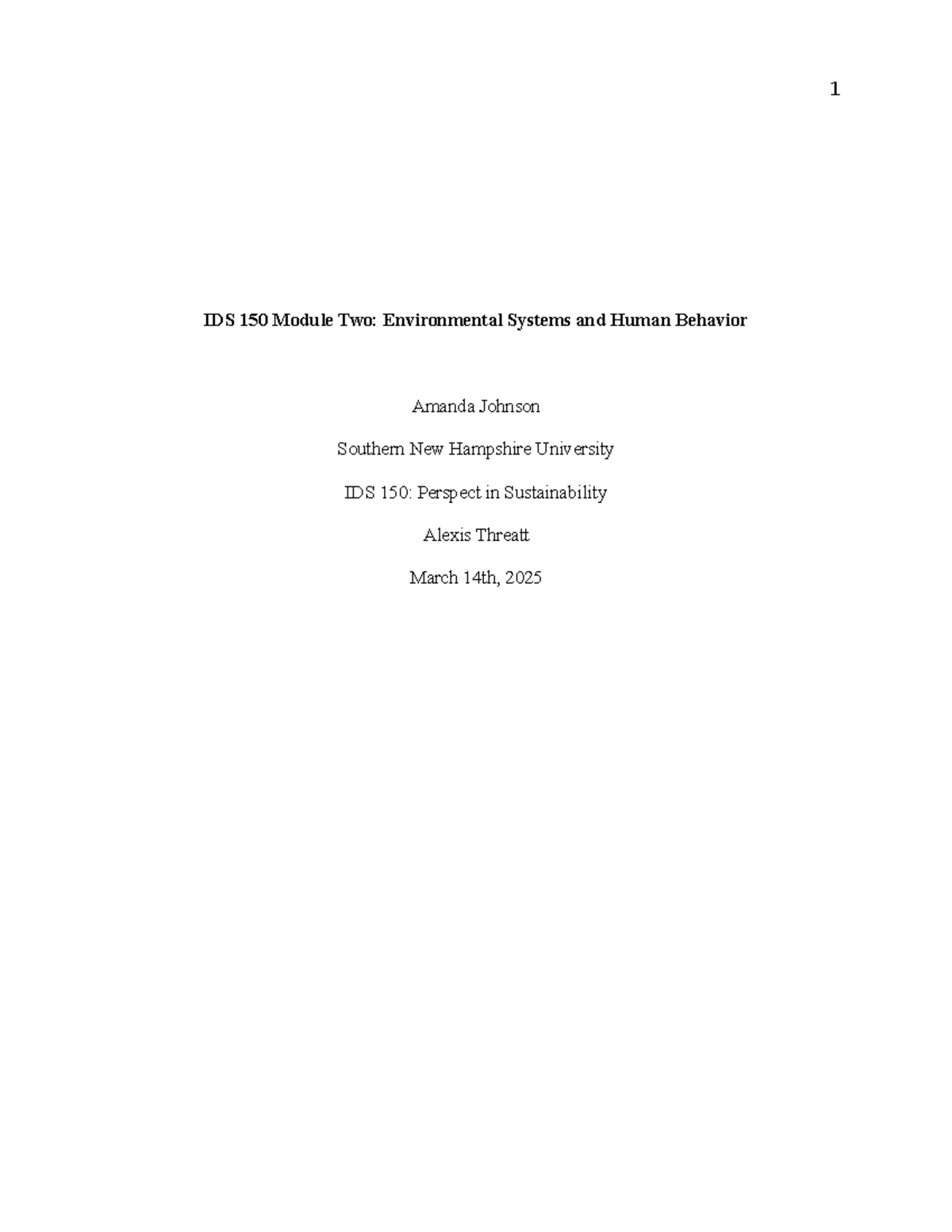 IDS+150+Module+Two - module 2 assignment - IDS 150 Module Two ...