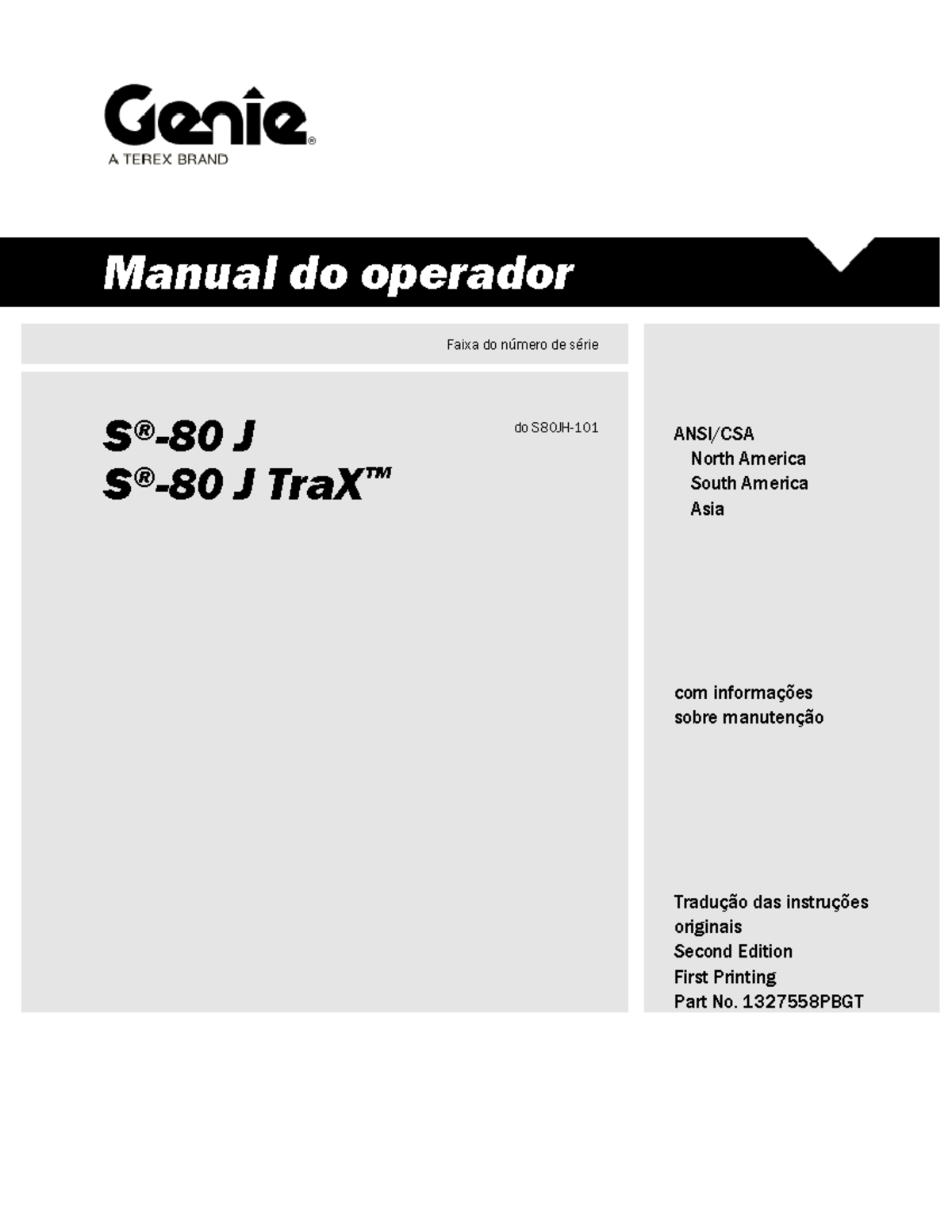 Manual do Operador S80J - Segunda Edição, Primeira Impressão - Studocu