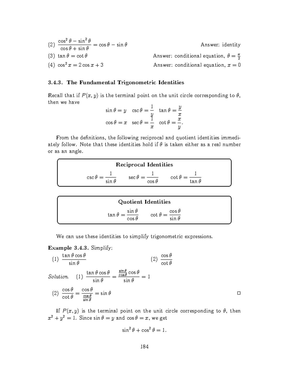 Trigonometry Notes: Fundamental Identities & Simplifications (MATH 3 ...