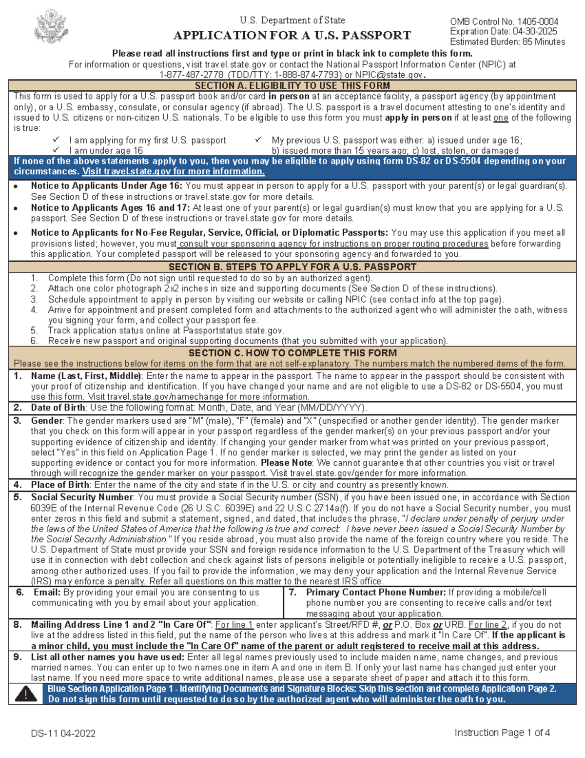DS-11 Application Guide - How to Apply for a U.S. Passport - Studocu