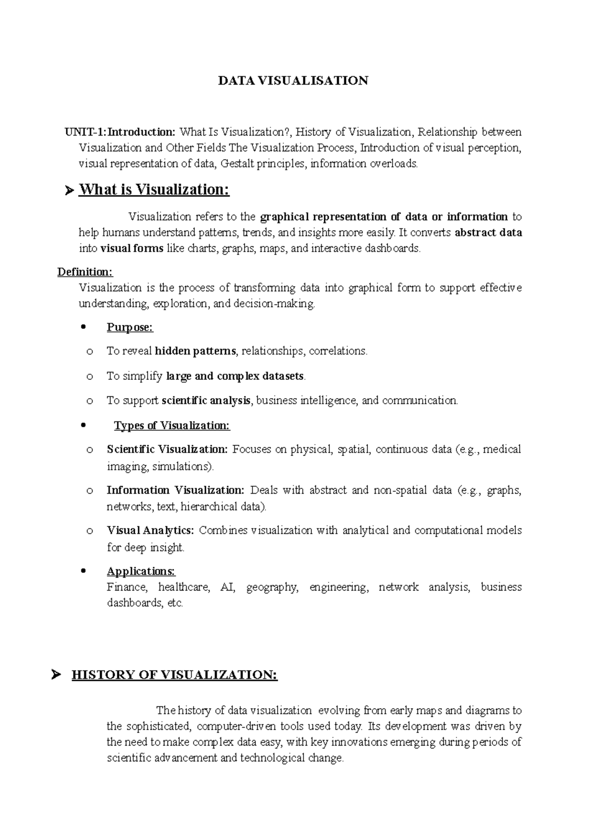DATA VISUALISATION: Understanding Visualization Processes and History ...
