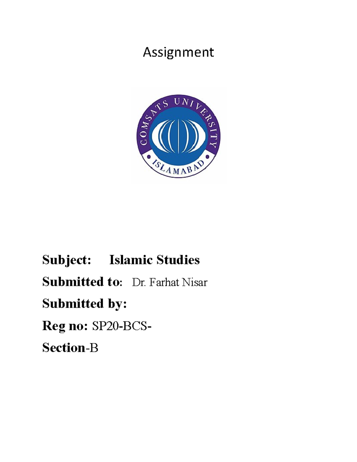 Islamiat Assignment #1: Guidelines for University Students' Conduct ...