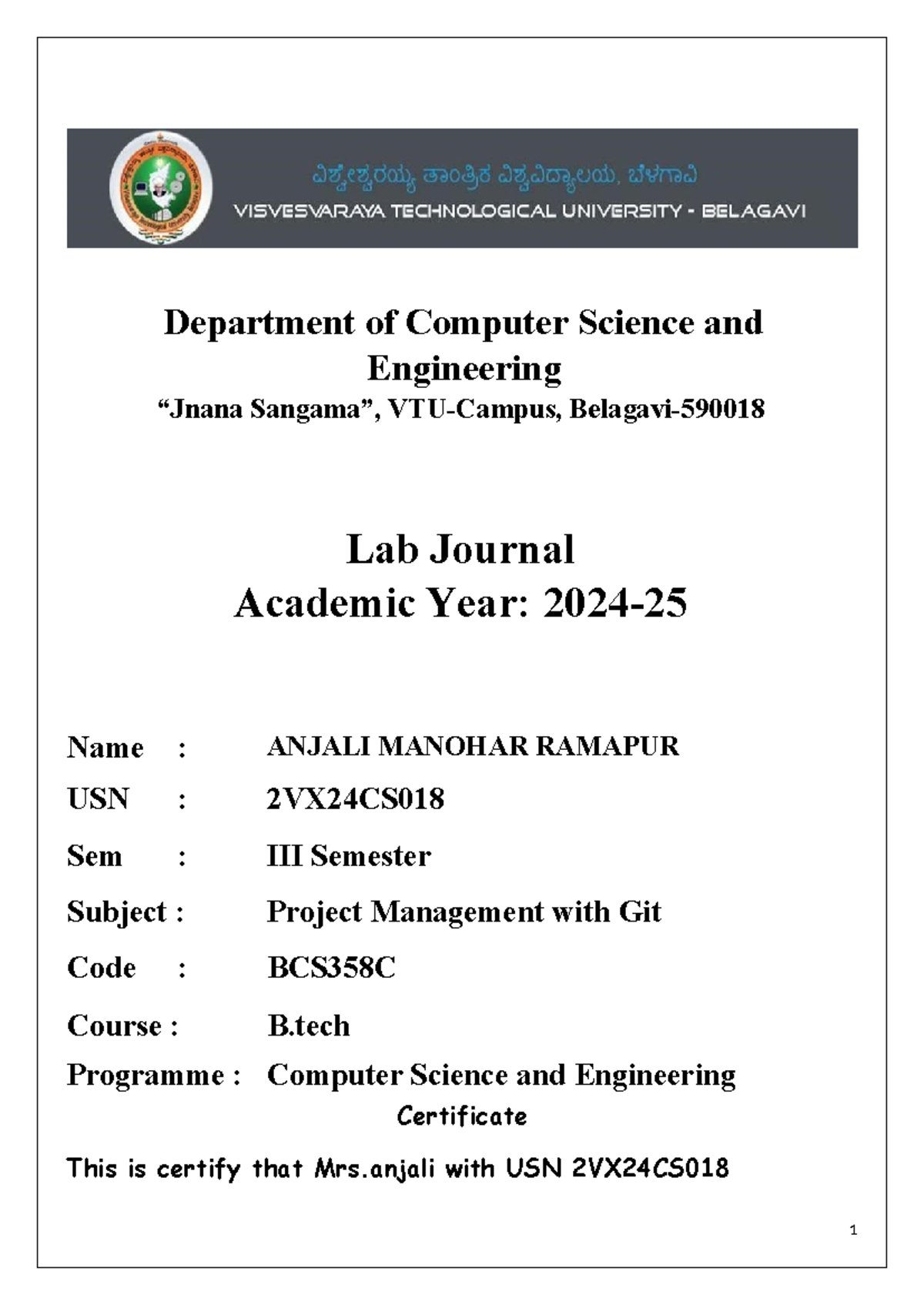 Project Management with Git Lab Journal BCS358C - Studocu