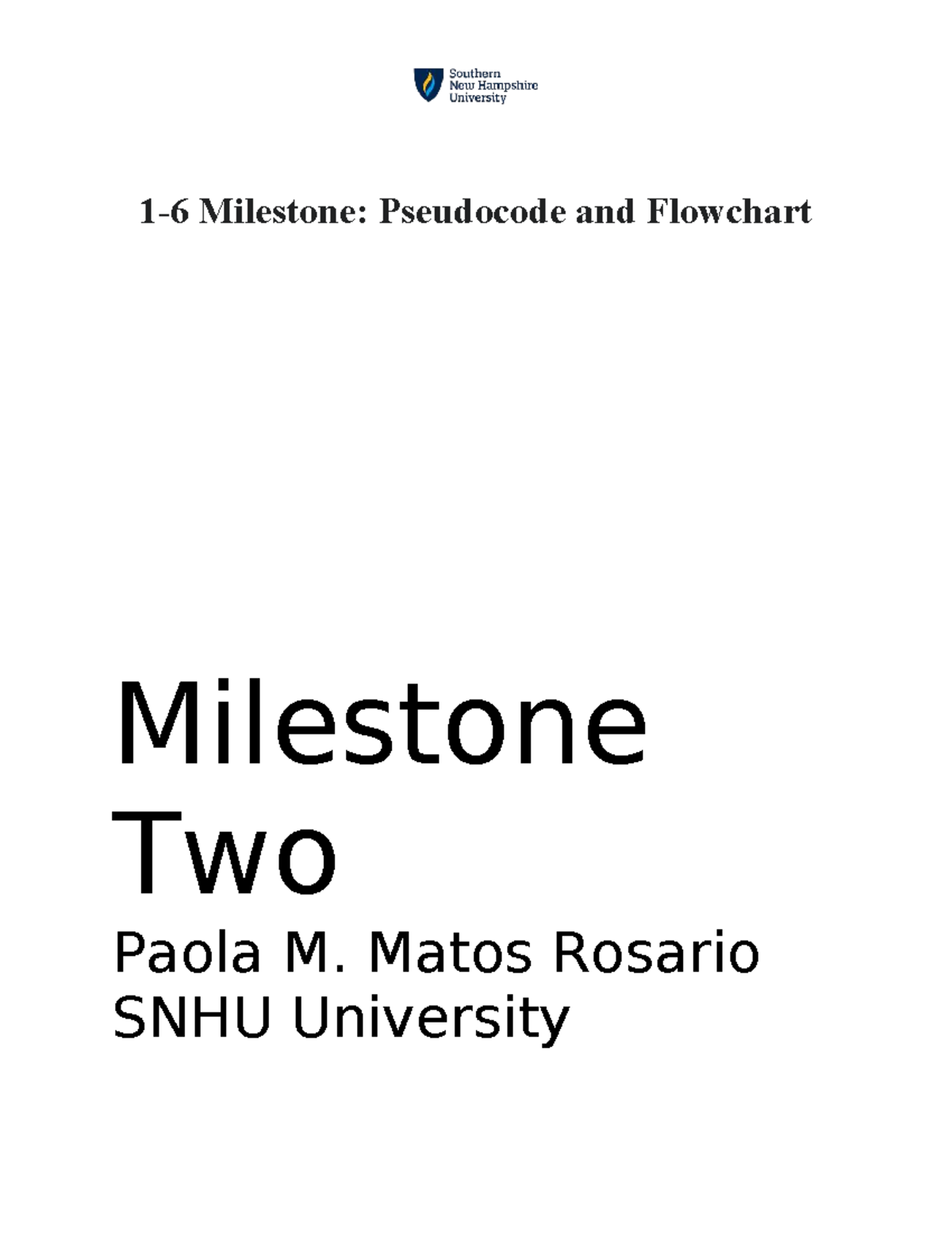 Milestone 1-6: Pseudocode & Flowchart for IT145 Module - Studocu