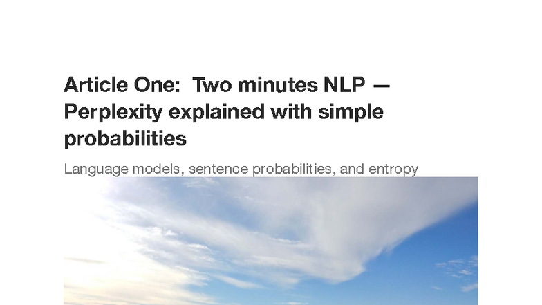 NLP 101: Understanding Perplexity in Language Models - Studocu