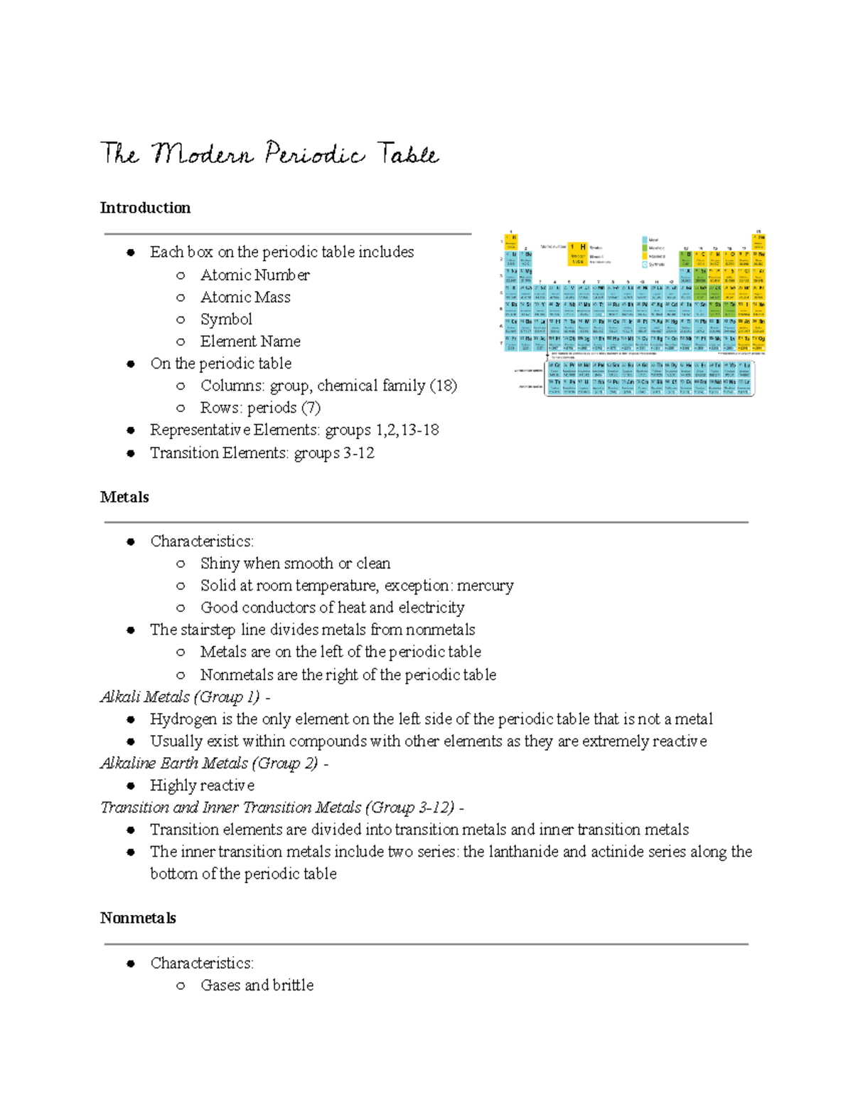 Periodic Table & Trends: Key Concepts and Electrostatics Guide - Studocu