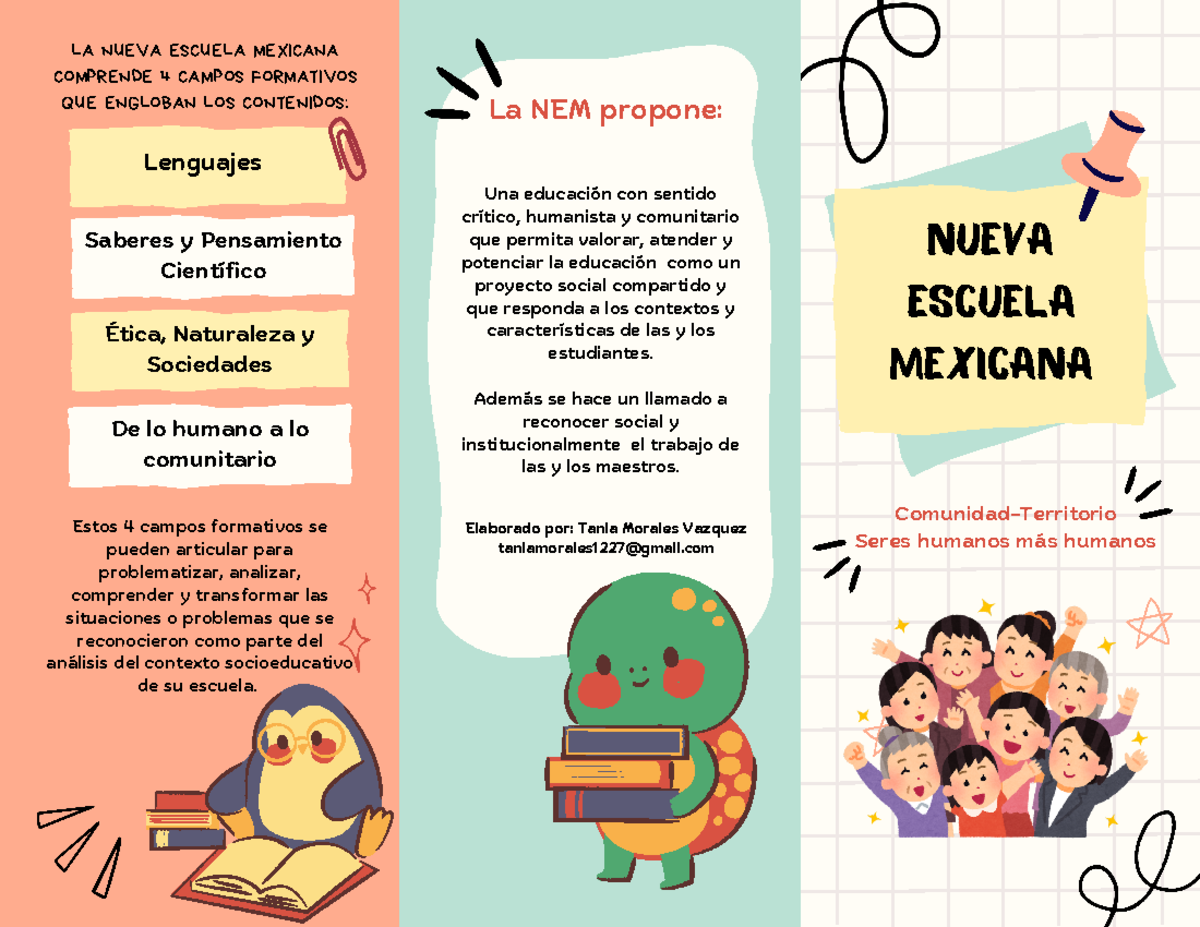 Tríptico: La Nueva Escuela Mexicana y su Impacto en la Educación - Studocu
