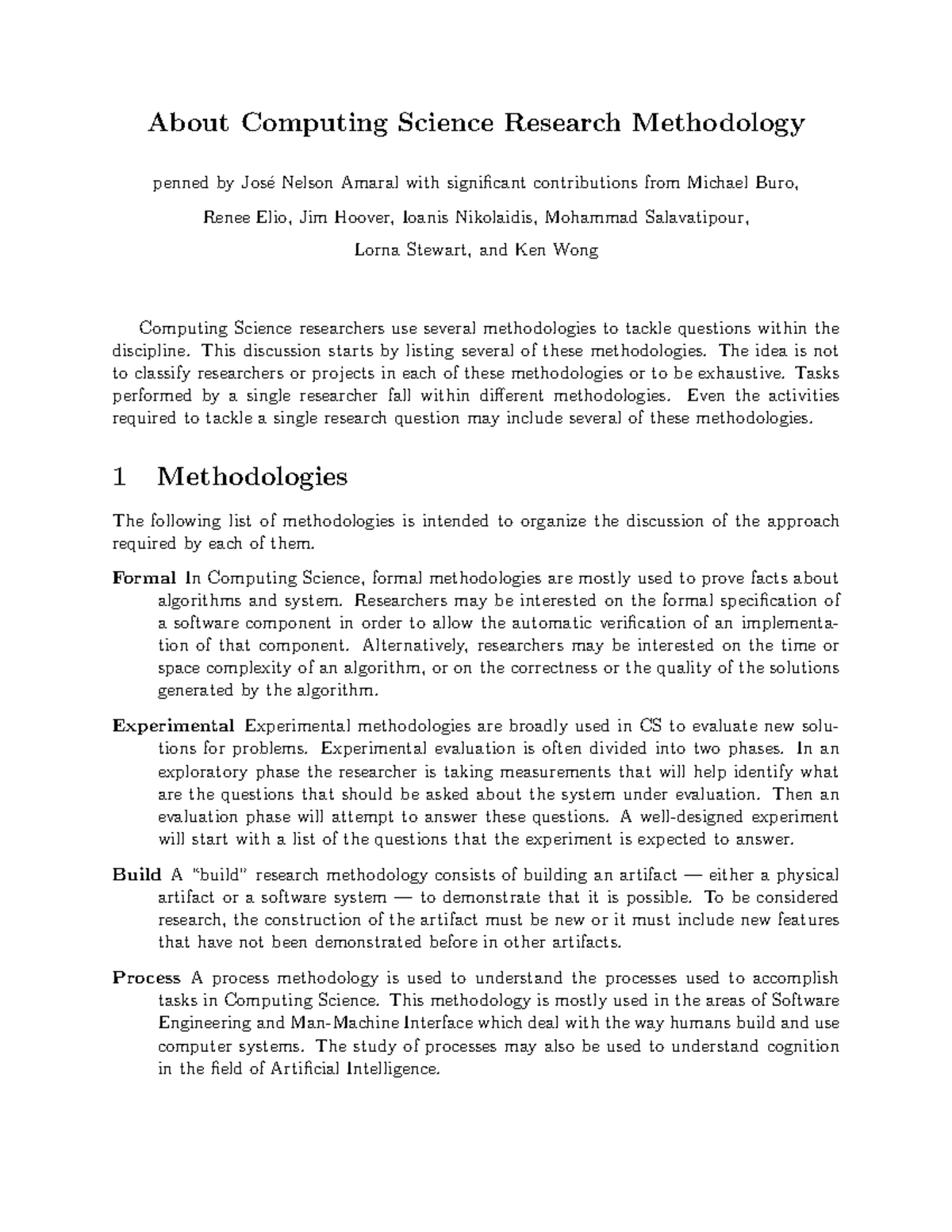 Summary on Computing Science Research Methodology - About Computing ...