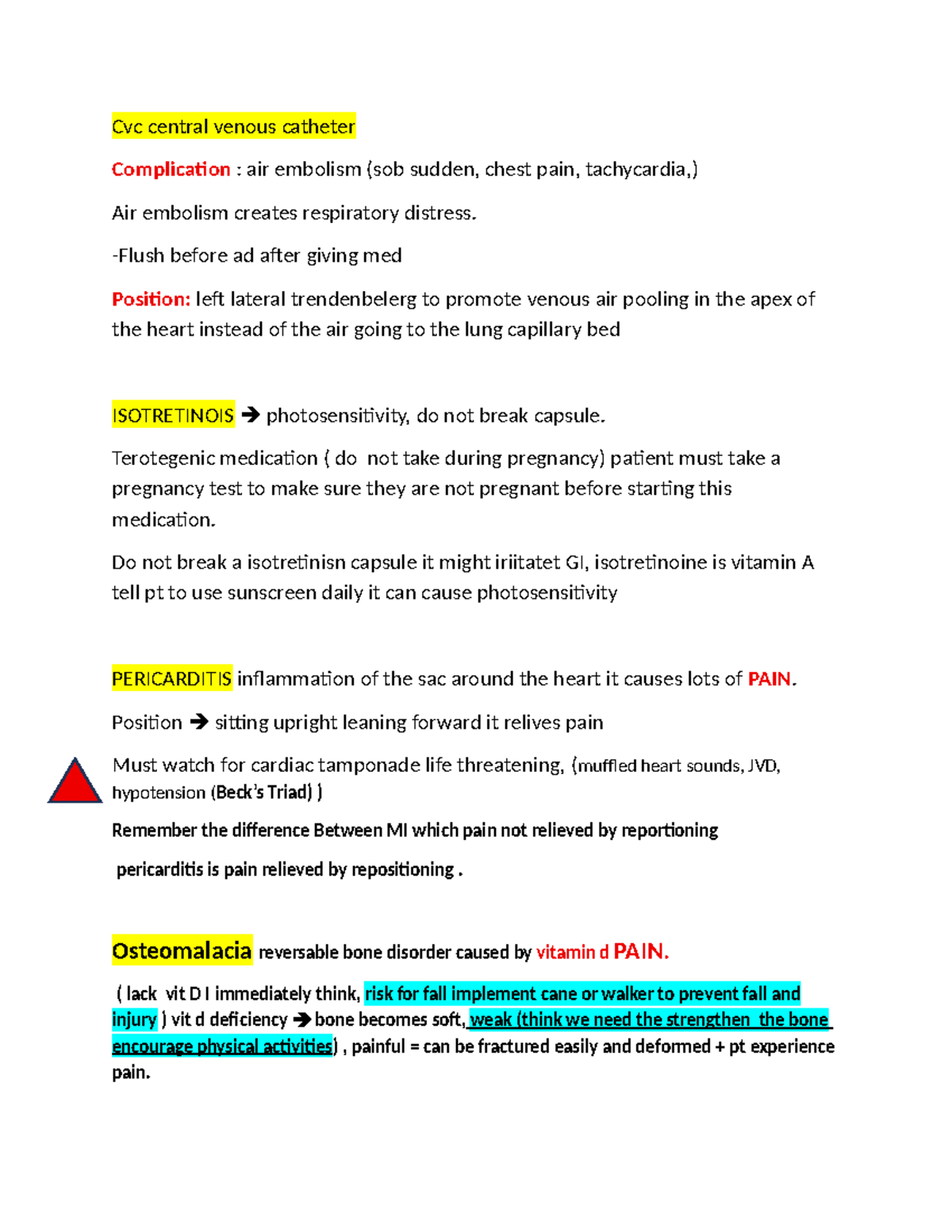 NCLEX Review: Complications, Treatments, and Patient Education - Studocu