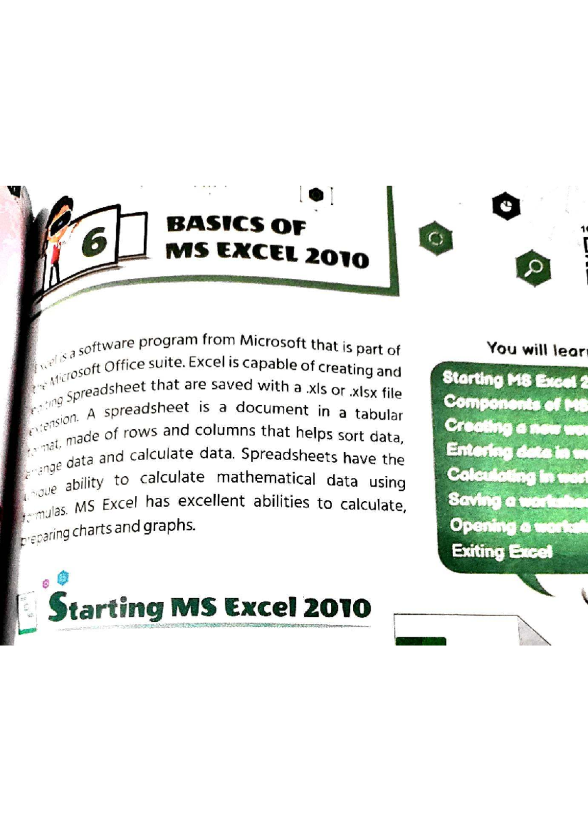 BASICS OF MS EXCEL 2010: Computer Class 6 Lesson 6 Notes - Studocu