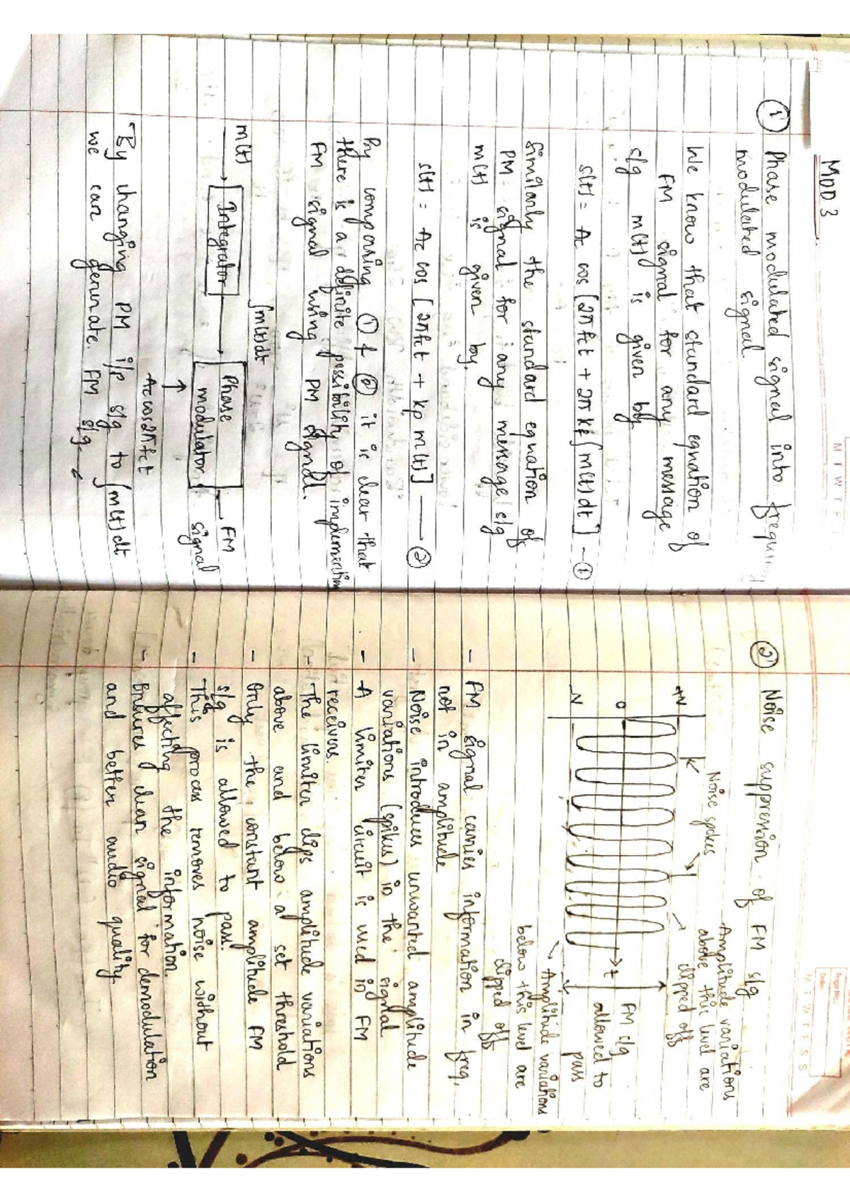 PCS MOD 3 - Phase Modulation and Noise Suppression Techniques - Studocu
