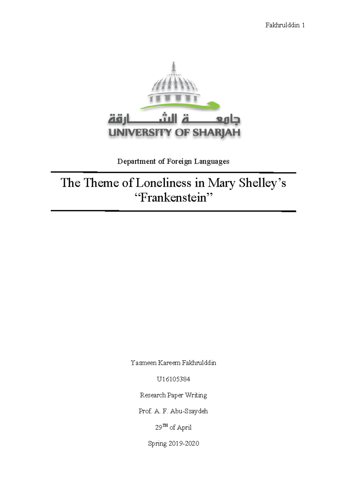 Loneliness Explored: A Research on Mary Shelley's Frankenstein (ENG 101 ...