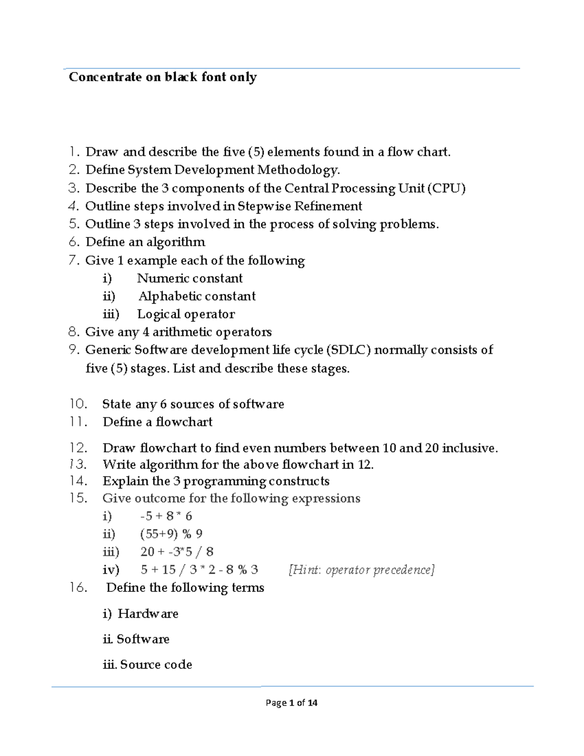 SD Revision Questions: Key Topics in Software Development (SDLC) - Studocu