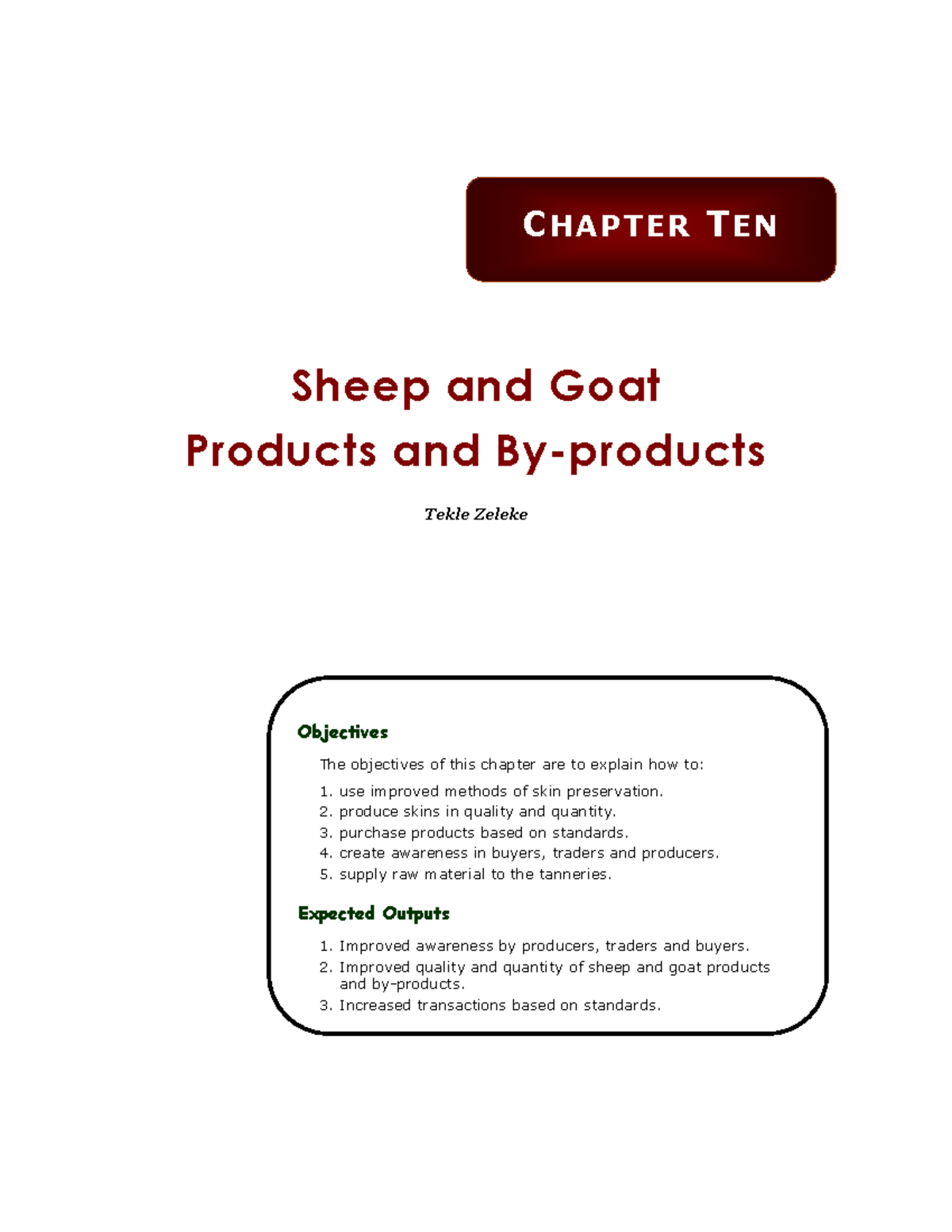 Chapter 10: Key Insights on Sheep and Goat Products & By-Products - Studocu