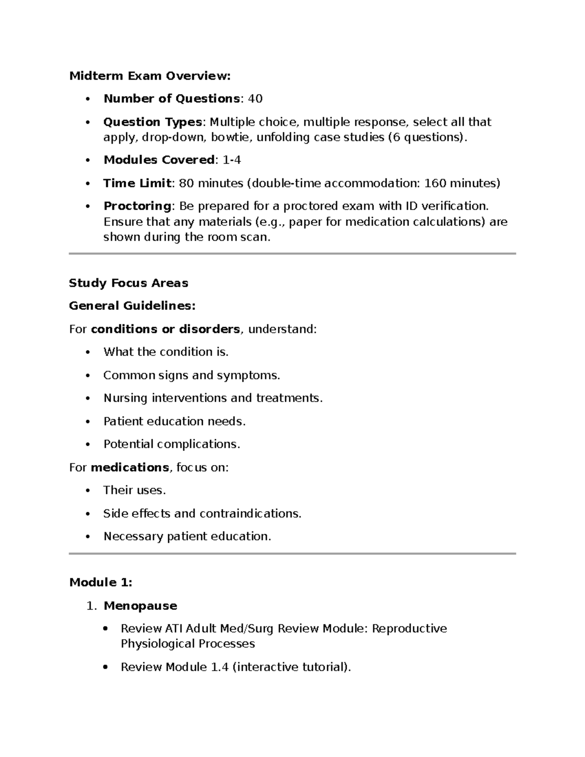 NUR 202 Midterm Exam Study Guide: Key Topics & Tips - Studocu