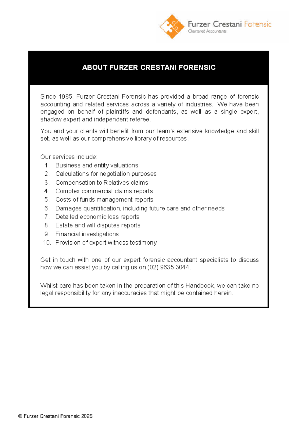 Furzer Crestani Forensic Handbook 2025: Comprehensive Guide - Studocu