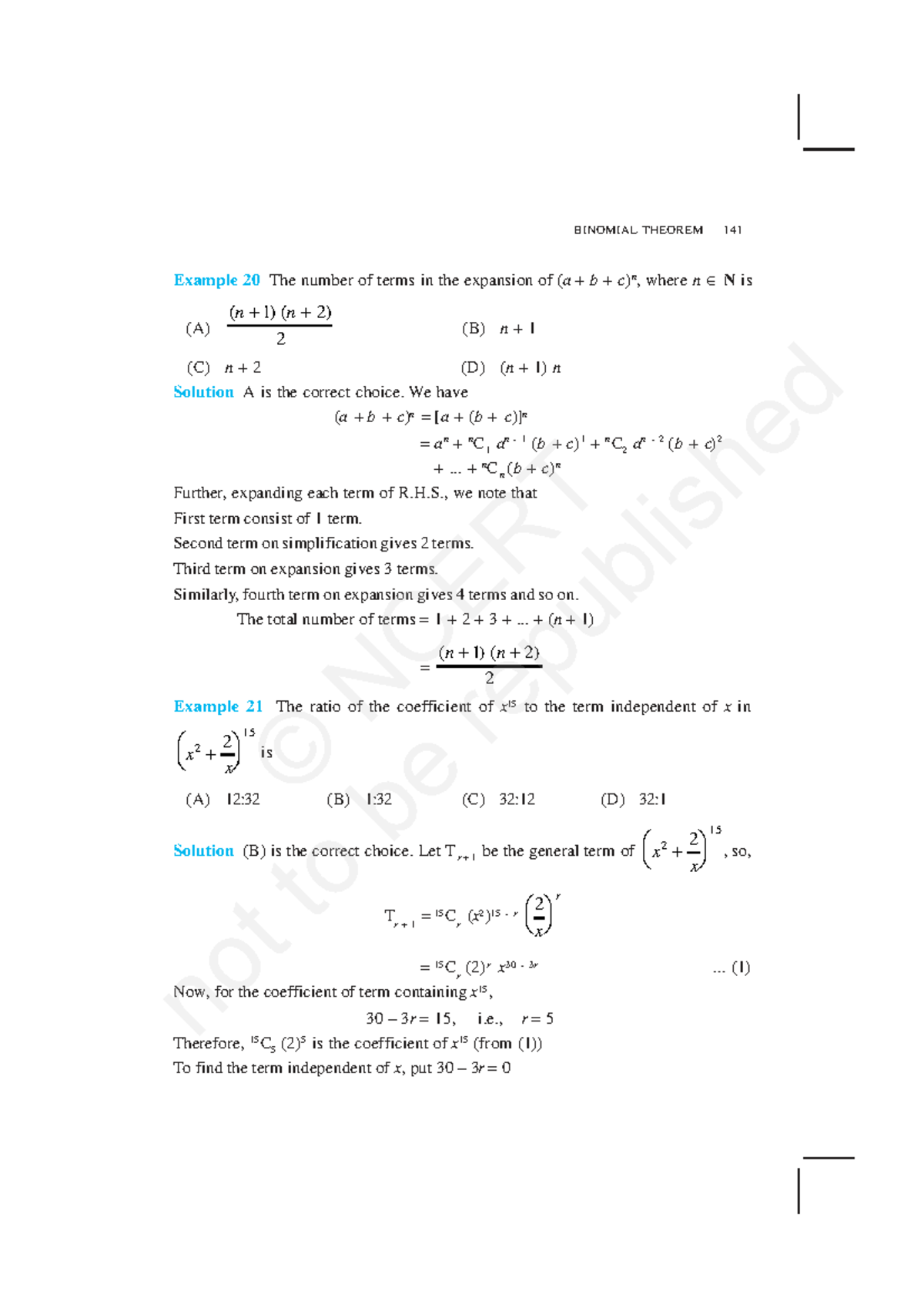 Binomial Theorem & Sequences: Exemplary Problems for Maths 11 - Studocu