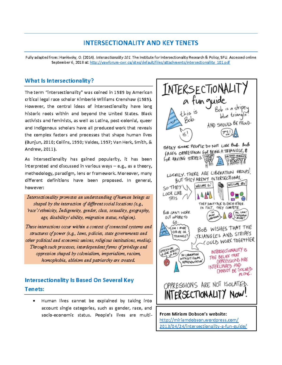 Intersectionality 101: Key Tenets and Historical Context - Studocu