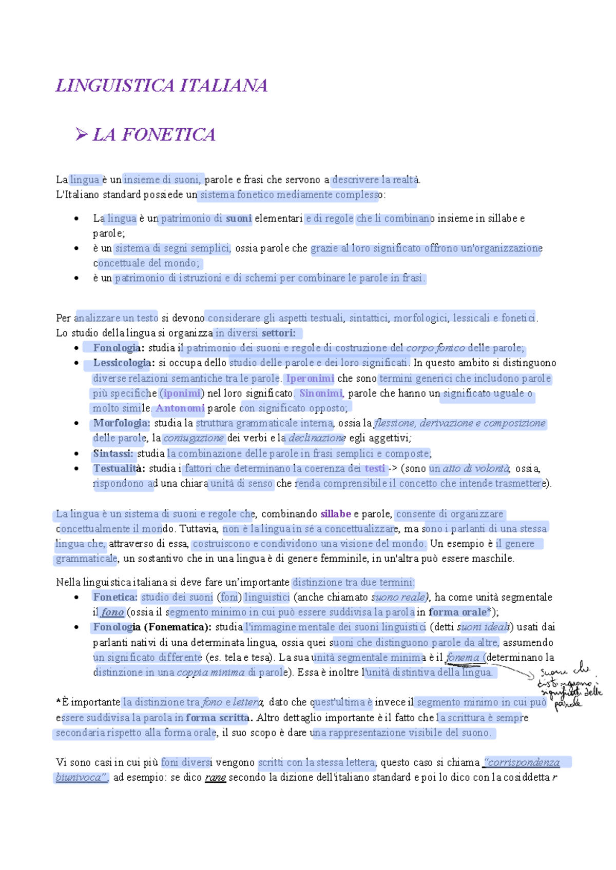 LINGUISTICA ITALIANA: FONETICA E FONOLOGIA (LA FONETICA) - Studocu