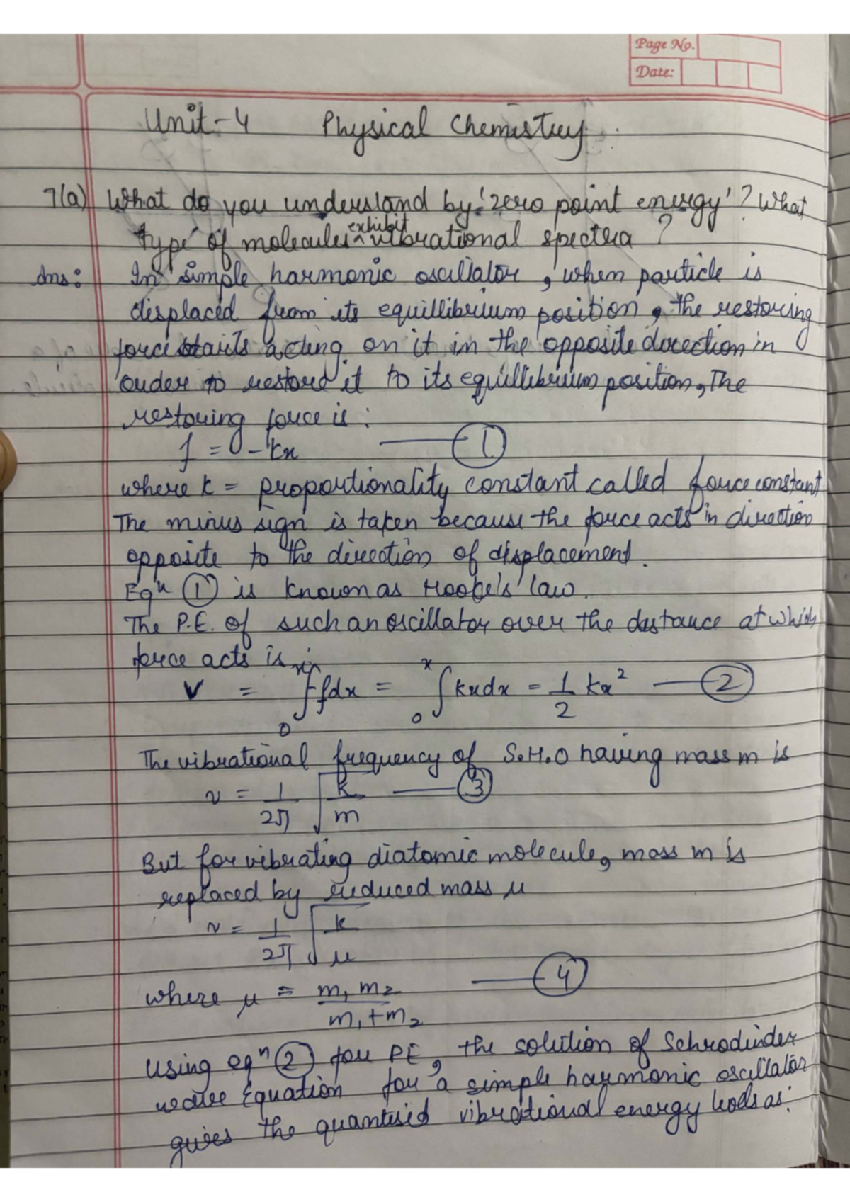 Physical Chemistry Unit-4: Vibrational Spectra & Raman Effect PYQ BSc ...