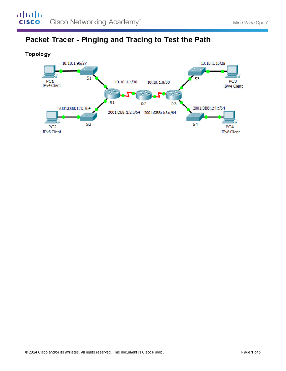 22022134 - 7.3.2.6 Packet Tracer - Pinging and Tracing to Test the Path ...