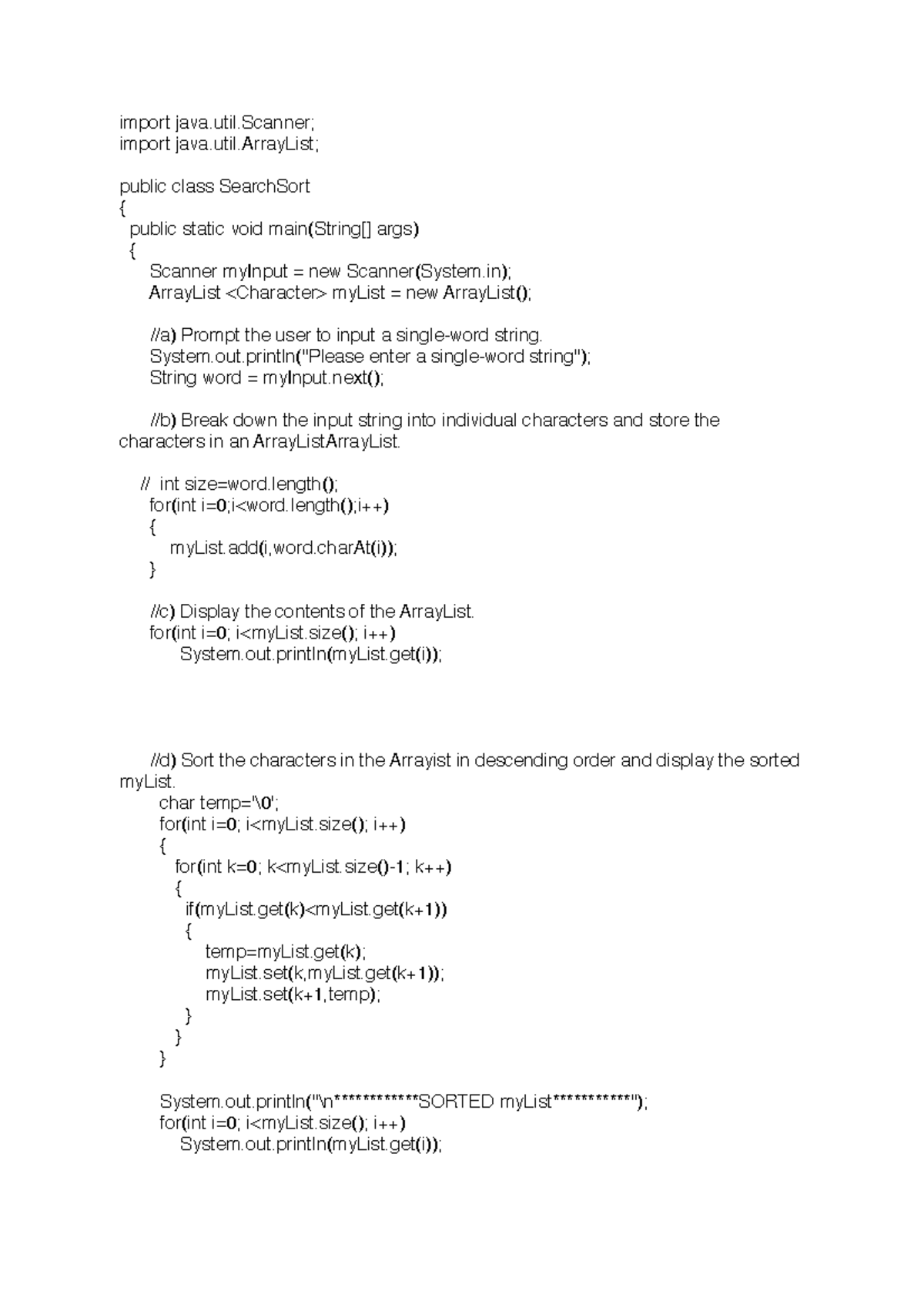 Java Programming: ANS Scheme for Search and Sort Methods - Studocu