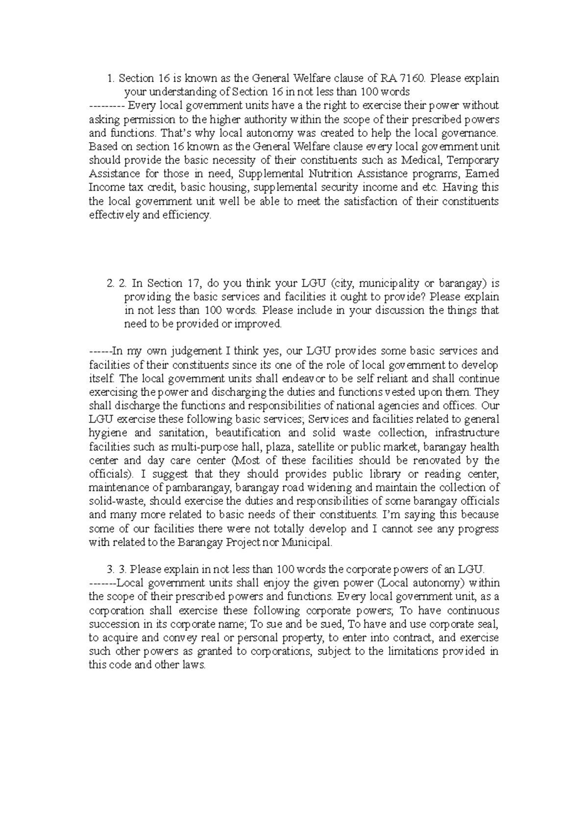 Understanding the General Welfare Clause of RA 7160: A Study Guide ...