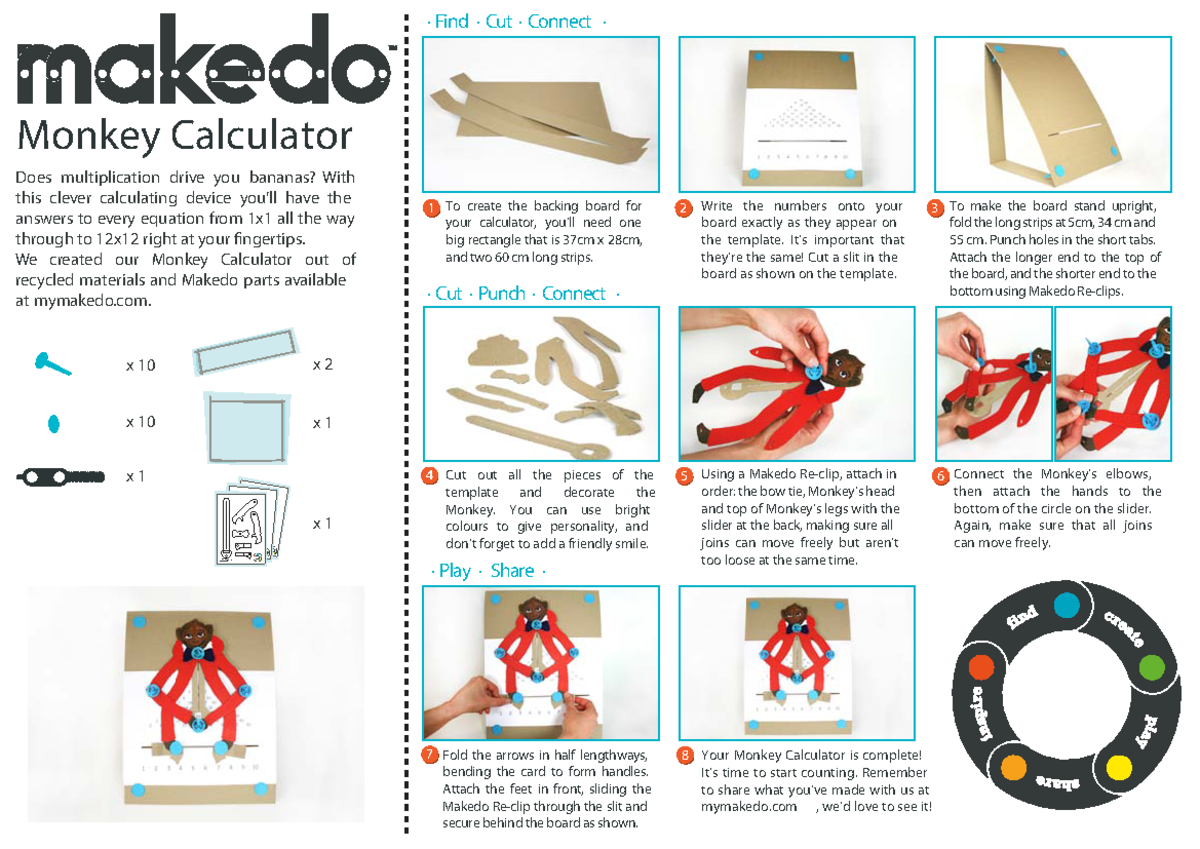 Makedo-Project: Build Your Monkey Calculator Template - Studocu
