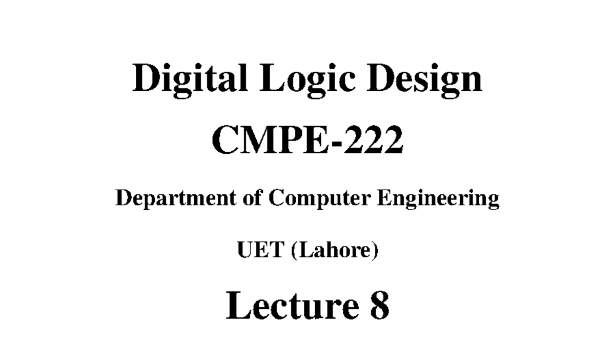 Digital Logic Design (CSE) Lecture 8: Karnaugh Map Analysis - Studocu