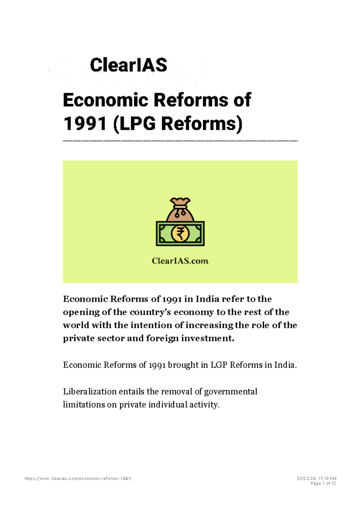 Economic Reforms of 1991 (LPG) - Comprehensive Overview & Impact ...