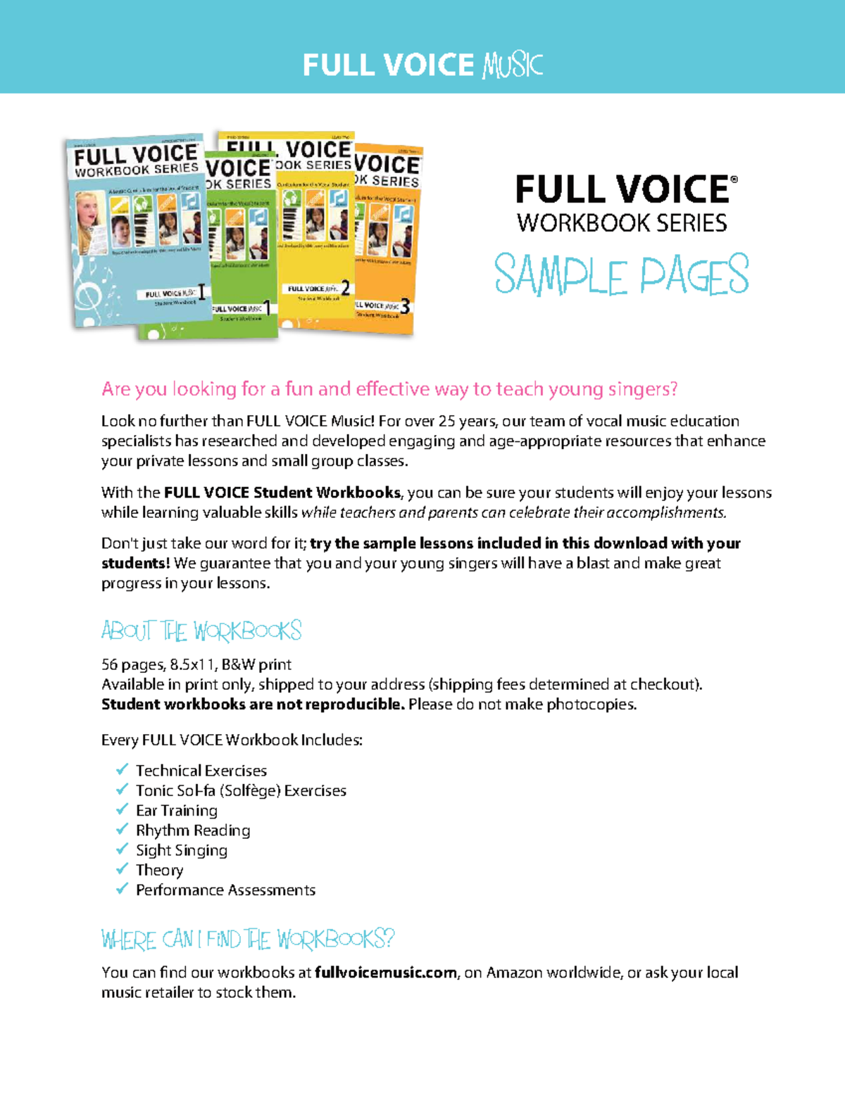 FULL Voice Workbooks Sample Pages - FULL VOICE MUSIC SAMPLE PAGES FULL ...