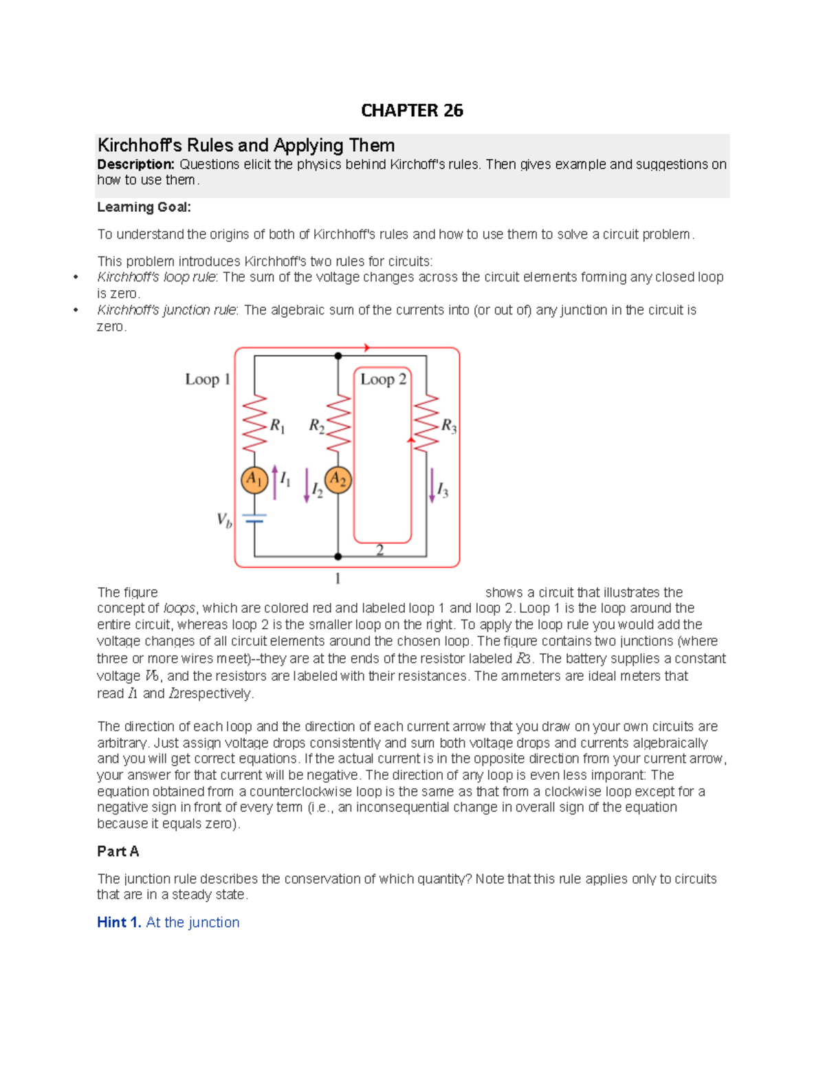 University Physics 2 - Tutorial 26 Solns - CHAPTER Kirchhoff's Rules and Applying Them ...