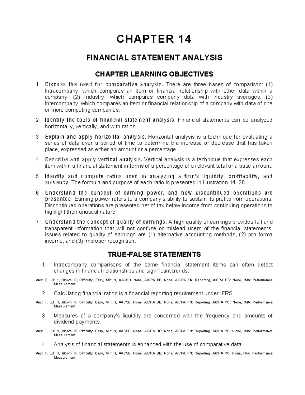Financial Accounting Ch14_test bank - CHAPTER 14 FINANCIAL ...