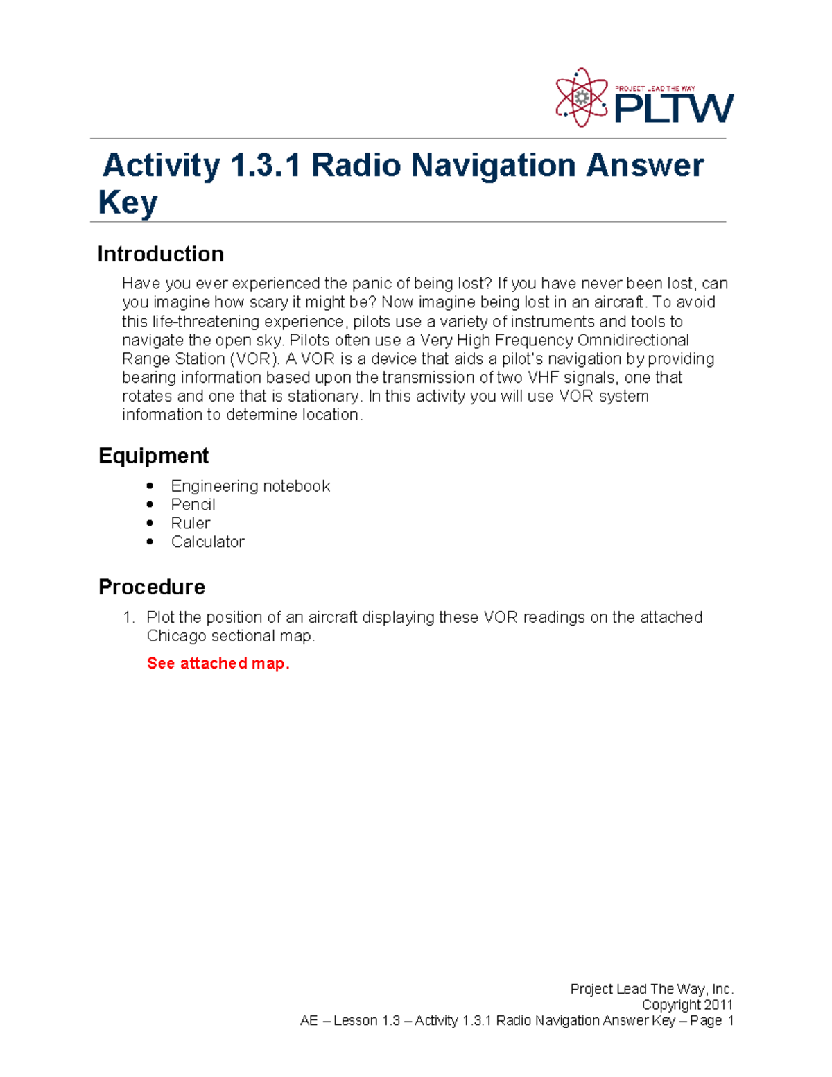A1 3 1 Intro to Radio Navigation Answer Key - Studocu