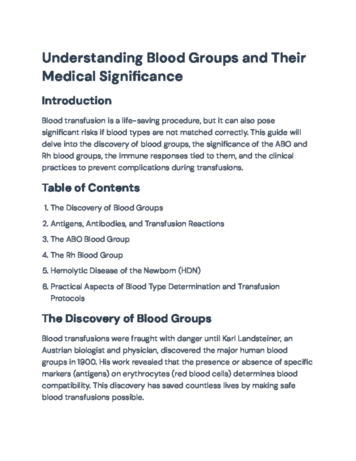 ABO and Rh Blood Groups: Medical Significance and Transfusion Protocols - Understanding Blood ...