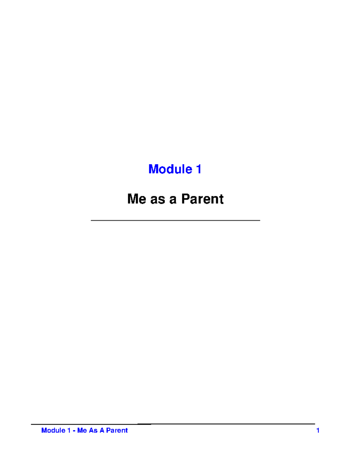 Module-1: Self-Exploration for Parents in 'Me-as-a-Parent' Workshop ...