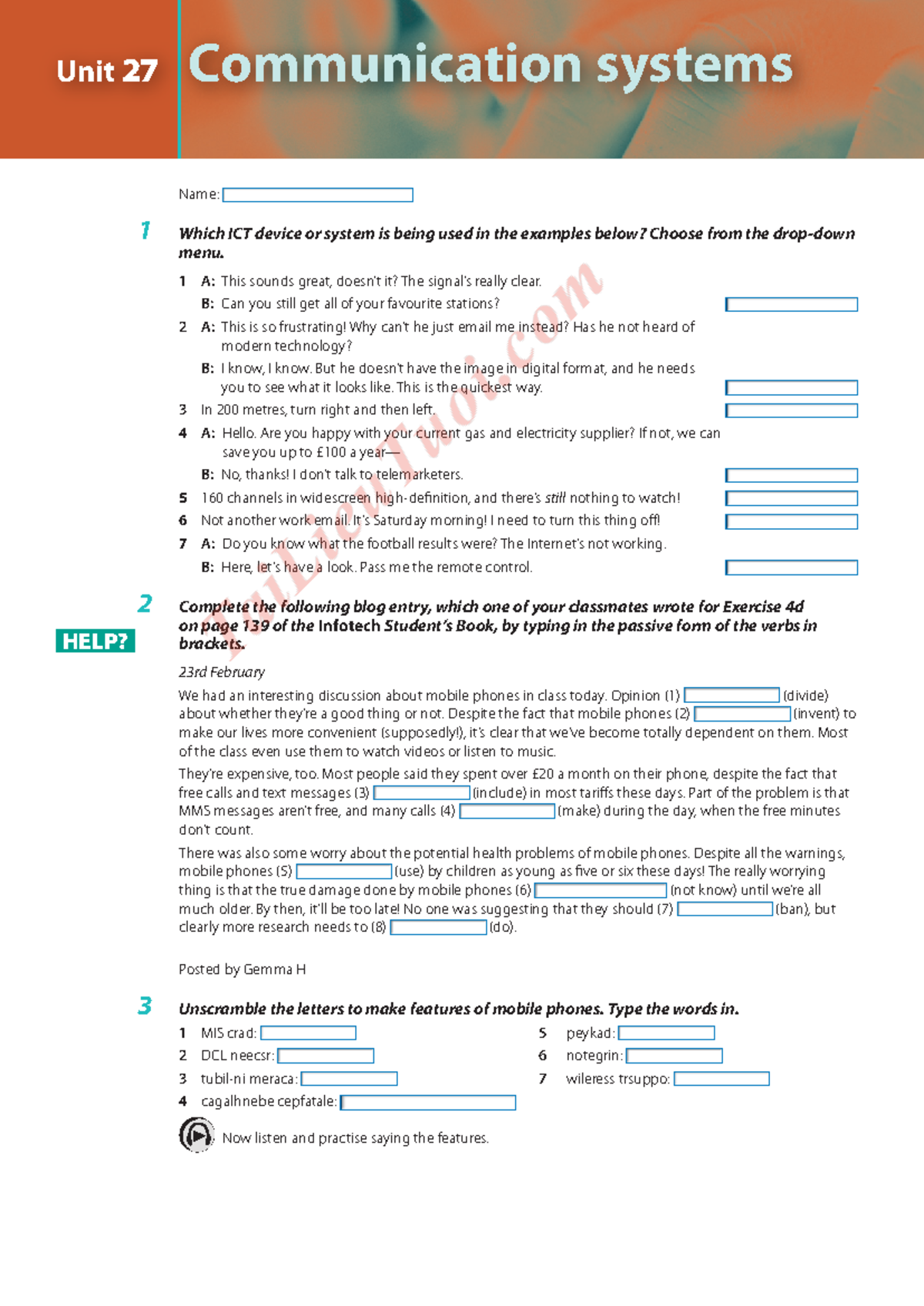 Unit 27 Communication systems (download tai tailieutuoi - Unit 27 ...